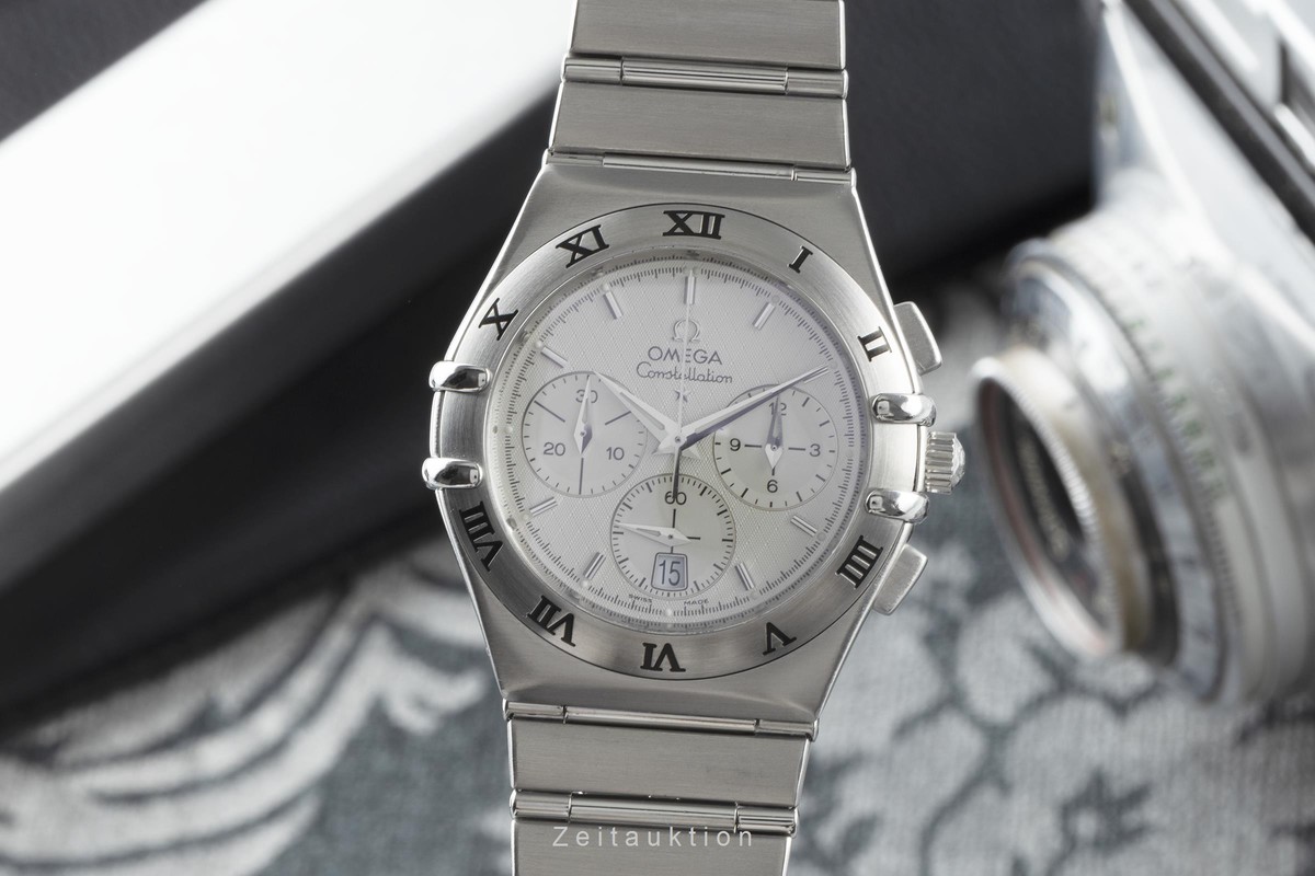 Omega Constellation chronograph steel quartz Kal. 1270 Ref. 1542.30.00 ...