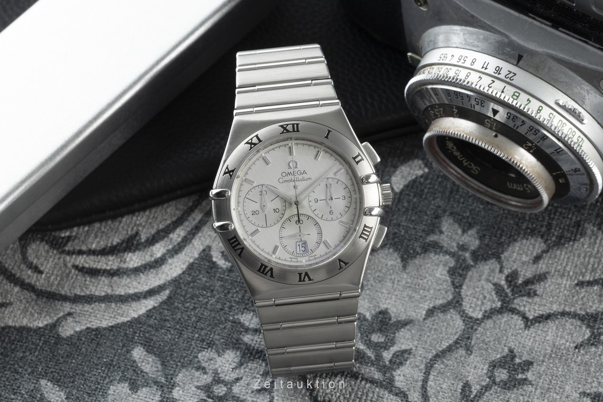 Omega Constellation chronograph steel quartz Kal. 1270 Ref. 1542.30.00 ...