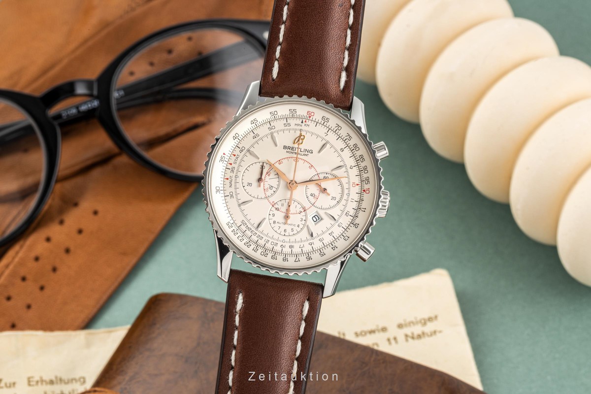 Breitling Montbrillant chronograph steel automatic Kal. B41 Ref. A41370 ...