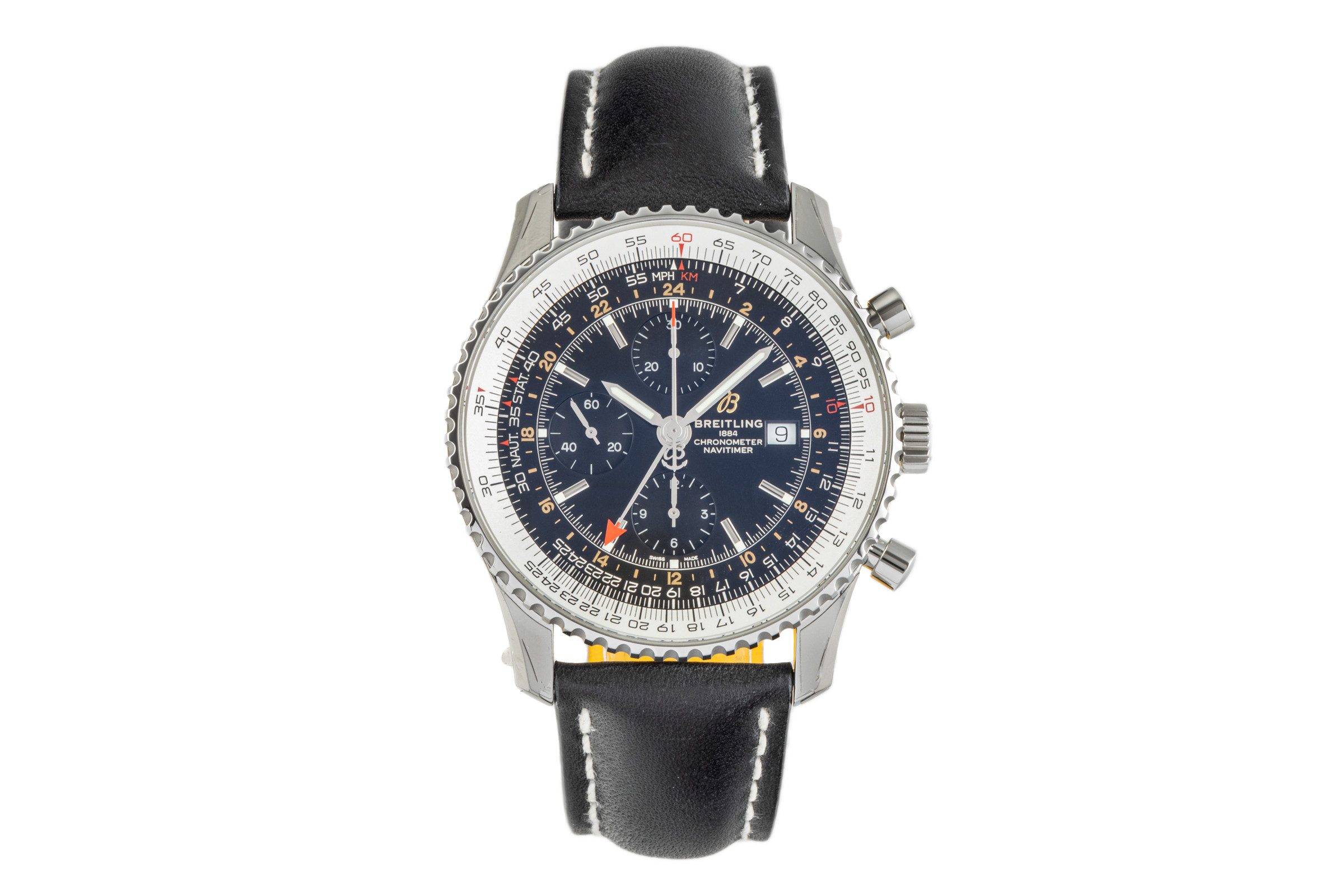 Breitling Navitimer World chronograph steel automatic Kal. B24 Ref ...