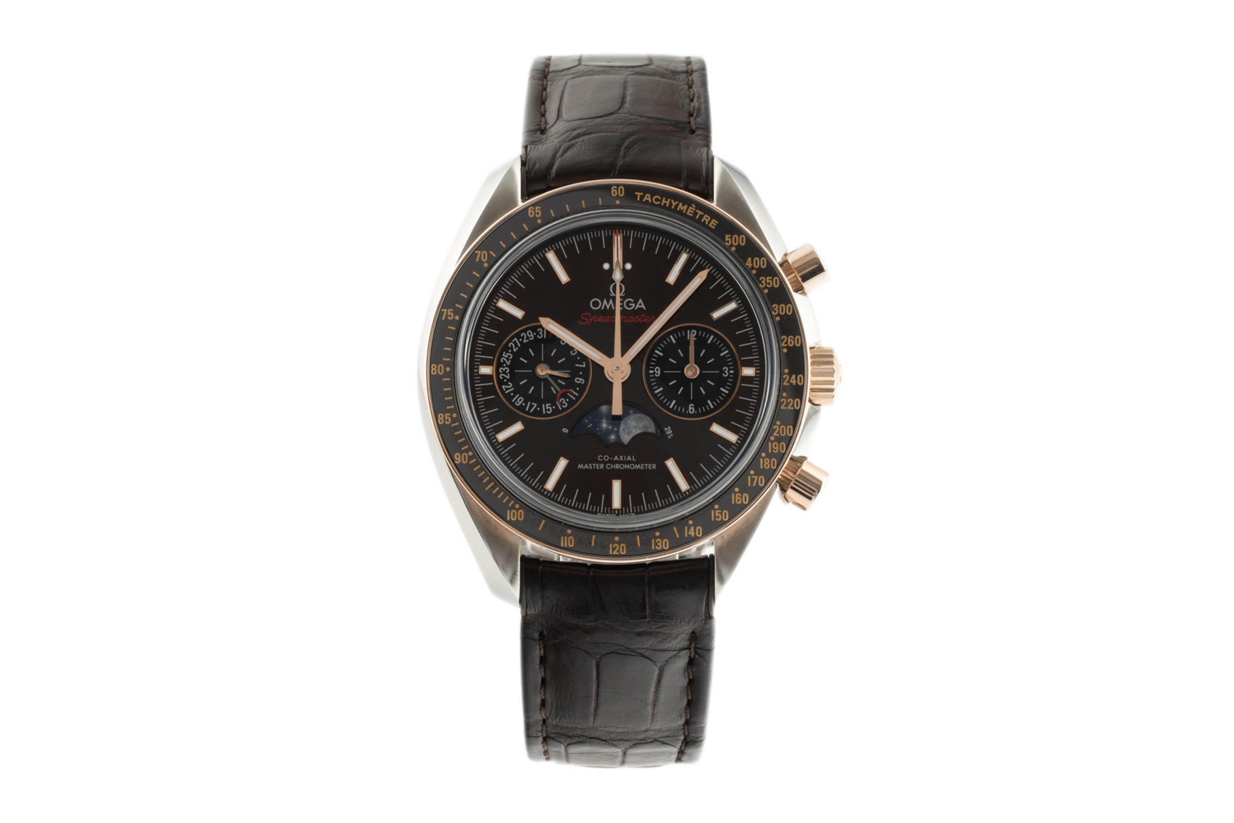 Omega Speedmaster Moonwatch chronograph steel / gold automatic Kal ...