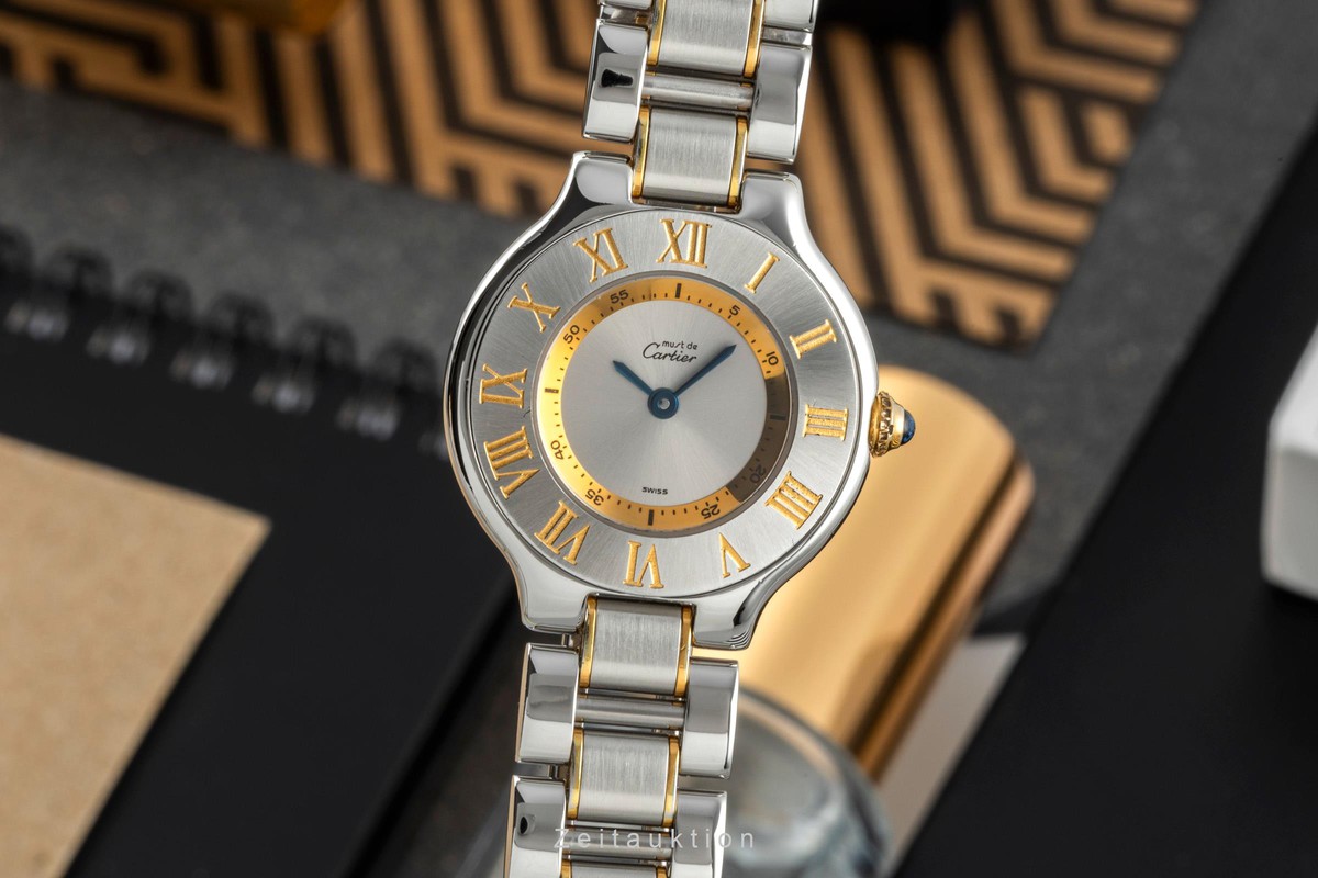 Cartier Must De Cartier 21 gilt / steel quartz Kal. 90 Ref. W10073R6 ...